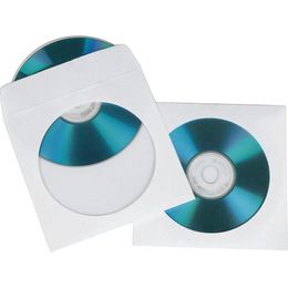 Hama DVD-Hülle CD-/DVD-/Blu-ray Papierhüllen, 100er-Pack, weiß