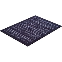 Fußmatte Hamada, Grund, rechteckig, Höhe: 8 mm, In- und Outdoor geeignet, Schmutzfangmatte mit Bordüre, waschbar, den, grau|schwarz