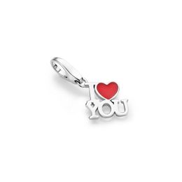 Giorgio Martello MILANO Charm-Einhänger Schriftzug I love you, Silber 925, silberfarben