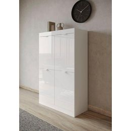 Inosign Highboard Slim, Breite 91 cm, weiß Hochglanz Lack, weiß