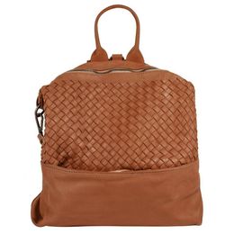 Samantha Look Cityrucksack, echt Leder, Made in Italy, braun