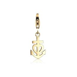 NENALINA Charm-Einhänger Anhänger Anker Herz Kreuz Symbol 925 Silber, goldfarben