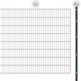Arvotec Einstabmattenzaun ESSENTIAL 160 zum Einbetonieren, (Set), Zaunhöhe 160 cm, Zaunlänge 2 - 60 m, grau