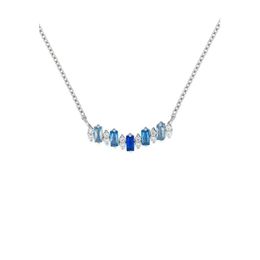 Firetti Kette mit Anhänger Schmuck Geschenk Silber 925 Halsschmuck Halskette Ankerkette, mit Zirkonia (synth), blau|silberfarben|weiß