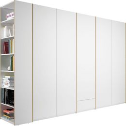 Müllermöbel Müller SMALL LIVING Drehtürenschrank Modular Plus Variante 9 Schublade im Mittelelement, Anbauregal rechts oder links montierbar, weiß