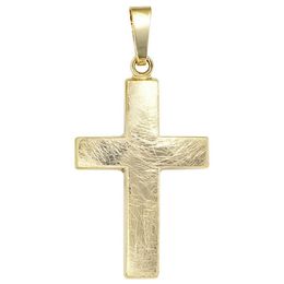 Jobo Kreuzanhänger Anhänger Kreuz, 333 Gold, gelb|goldfarben