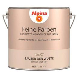 Alpina Wand- und Deckenfarbe Feine Farben No. 07 Zauber der Wüste, Zartes Sandbeige, edelmatt, 2,5 Liter, beige