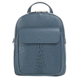 CLUTY Cityrucksack, echt Leder, Made in Italy, blau