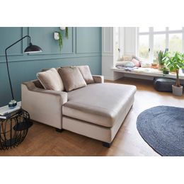 ATLANTIC HOME COLLECTION XXL-Sessel Nobel, Megasessel, Loveseat, inkl. 5 Rückenkissen, frei im Raum stellbar, beige