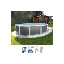 KWAD Rundpool Design (Set, 5-tlg), 5-tlg., ØxH: 360x132 cm, grau