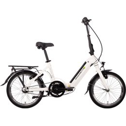 SAXONETTE E-Bike Compact Premium Plus, 7 Gang, Nabenschaltung, Mittelmotor, 360 Wh Akku, (mit Akku-Ladegerät), weiß