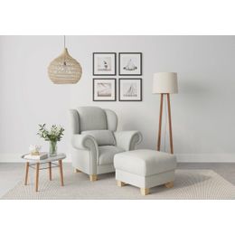 Home Affaire Ohrensessel Queenie Ohrenseesel (1-St), mit softem, weichem Sitzkomfort und zeitlosem Design, silberfarben