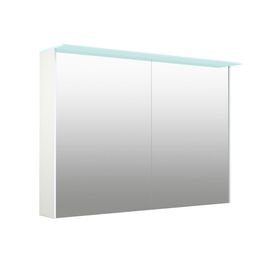 Welltime Spiegelschrank D-Line Badmöbel, 101,5 cm breit, doppelseitig verspiegelt, LED-Beleuchtung, weiß