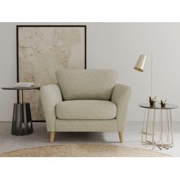 Home Affaire Sessel MARSEILLE Polstersessel, mit Massivholzbeinen aus Eiche, verschiedene Bezüge und Farbvarianten, beige|braun