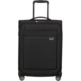 Samsonite Weichgepäck-Trolley Airea, 55 cm, 4 Rollen, Handgepäck Reisekoffer Trolley TSA-Zahlenschloss, schwarz