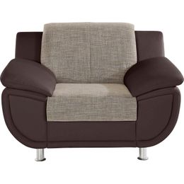 Trendmanufaktur Sessel, wahlweise mit komfortablem Federkern, mit extra breiten Armlehnen, beige|braun
