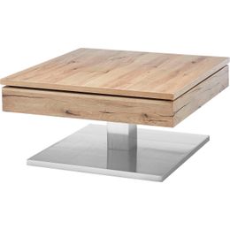 MCA furniture Couchtisch Monrovia, Tischplatte drehbar mit Innenfach, Asteiche furniert, braun
