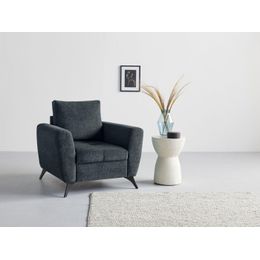 Inosign Sessel Lörby, auch mit Aqua clean-Bezug, feine Steppung im Sitzbereich, lose Kissen, blau|grau