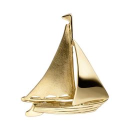 Jobo Kettenanhänger Anhänger Segelschiff, 925 Silber vergoldet, goldfarben