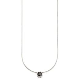 Bruno Banani Kette mit Anhänger Schmuck Geschenk Silber 925 Halsschmuck Halskette Schlangenkette Stein, mit Zirkonia (synth), Korund (synth) oder Spinell (synth), schwarz|silberfarben
