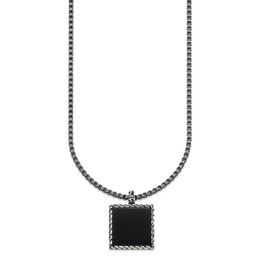 HECHTER PARIS Kette mit Anhänger Schmuck Geschenk Silber 925 Halsschmuck Halskette Venezianer Stein, mit Onyx oder Tigerauge, schwarz|silberfarben