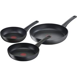 Tefal Pfannen-Set Ultimate On, Aluminium (Set, 3-tlg., Tefal Ultimate On Pfannenset 3-tlg. (20, 24, 28 cm), Antihaftversiegelung, Temperaturanzeiger, Induktion, schwarz