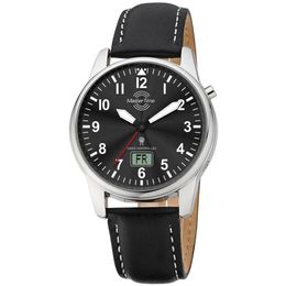 MASTER TIME Funkuhr Basic, MTGA-10715-61L, Armbanduhr, Quarzuhr, Herrenuhr, Datum, schwarz