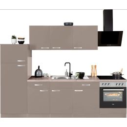 Wiho-Küchen wiho Küchen Küchenzeile Kansas, mit E-Geräten, Breite 280 cm, braun