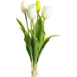 Kunstblume Tulpenbündel Holland real Touch Tulpe, my home, Höhe 35 cm, beige|weiß