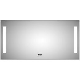 Talos Badspiegel Star, energiesparend, mit Digitaluhr, 120 x 60 cm, weiß
