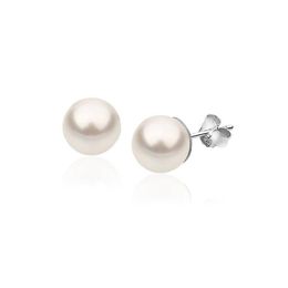 NENALINA Paar Ohrstecker Basic Synthetische Perle 925 Silber, weiß