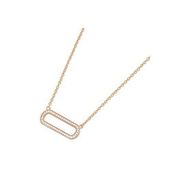 Smart Jewel Collier mit ovalem Mittelteil, Zirkonia Steine, Silber 925, rosa