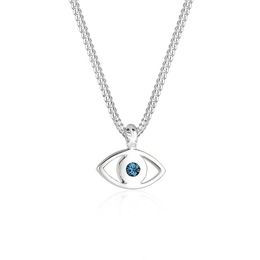 Elli Collierkettchen Evil Eye Kristalle 925 Sterling Silber, blau