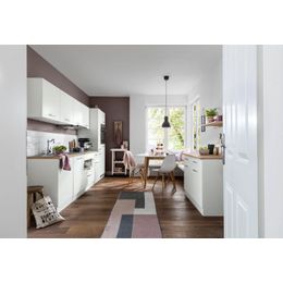 HELD MÖBEL HELD MÖBEL Küchenzeile Visby, mit E-Geräten, Breite 330 cm inkl. Kühlschrank, weiß