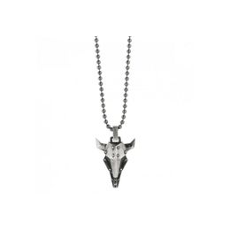 CAI CAÏ Kette mit Anhänger 925/- Silber oxidiert Bullhead, grau|silberfarben