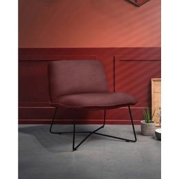furninova Loungesessel Fly, gemütlicher Loungesessel im skandinavischen Design, rot