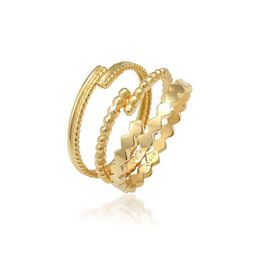 Elli Ring-Set Kugel Twist Geo Offen Set (3 tlg) 925 Silber, goldfarben