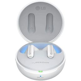 LG TONE Free DFP9 In-Ear-Kopfhörer (Active Noise Cancelling (ANC), Echo Noise Cancellation (ENC), LED Ladestandsanzeige, Rauschunterdrückung, Sprachsteuerung, UV-Reinigung, Google Assistant, Siri, Bluetooth, Wireless), weiß