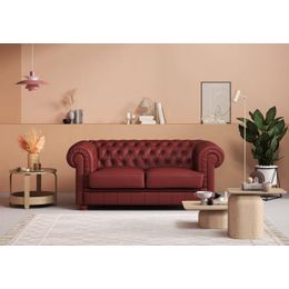 Max Winzer® Chesterfield-Sofa Kent, 2-Sitzer mit edler Knopfheftung, Breite 175 cm, rot