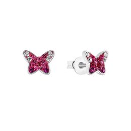 Prinzessin Lillifee Paar Ohrstecker Schmetterling, 2034006, mit Preciosa Crystal, rosa|silberfarben|weiß
