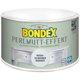 BONDEX Bastelfarbe PERLMUTT-EFFEKT, Holzfarbe für Möbel & Accessoires, 0,5 l, weiß