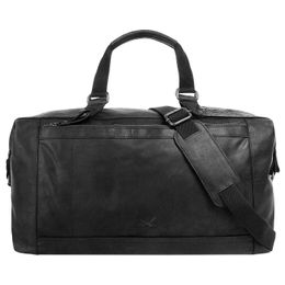 Sansibar Reisetasche, echt Leder, schwarz