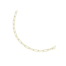 Smart Jewel Collier längliche ovale Glieder diamantiert, Silber 925, goldfarben