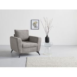 Inosign Sessel Lörby, auch mit Aqua clean-Bezug, feine Steppung im Sitzbereich, lose Kissen, grau|silberfarben
