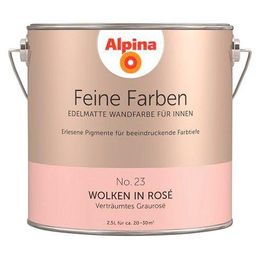 Alpina Wand- und Deckenfarbe Feine Farben No. 23 Wolken in Rosé, Verträumtes Graurosé, edelmatt, 2,5 Liter, grau|rosa