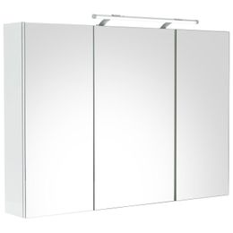 Schildmeyer Spiegelschrank Dorina Breite 100 cm, 3-türig, LED-Beleuchtung, Schalter-/Steckdosenbox, weiß