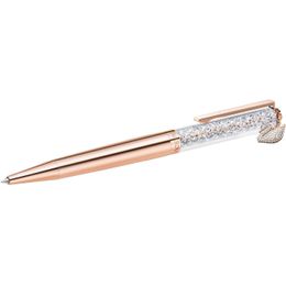 Swarovski Kugelschreiber CRYSTALLINE BP PEN - SWAN, ROS, 5479552, mit Swarovski® Kristallen, goldfarben|weiß