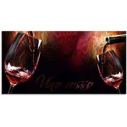 Artland Glasbild Wein - Rotwein, Getränke (1 St), in verschiedenen Größen, rot