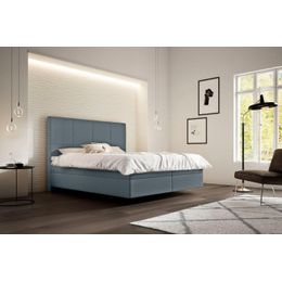 Schlaraffia Boxspringbett Saga, mit BULTEX® inklusive Topper in Schwebeoptik, Kopfteilhöhe 133 cm, blau