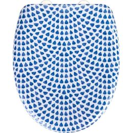 Wenko WC-Sitz Sevilla, mit Schnellbefestigung, blau|silberfarben|weiß